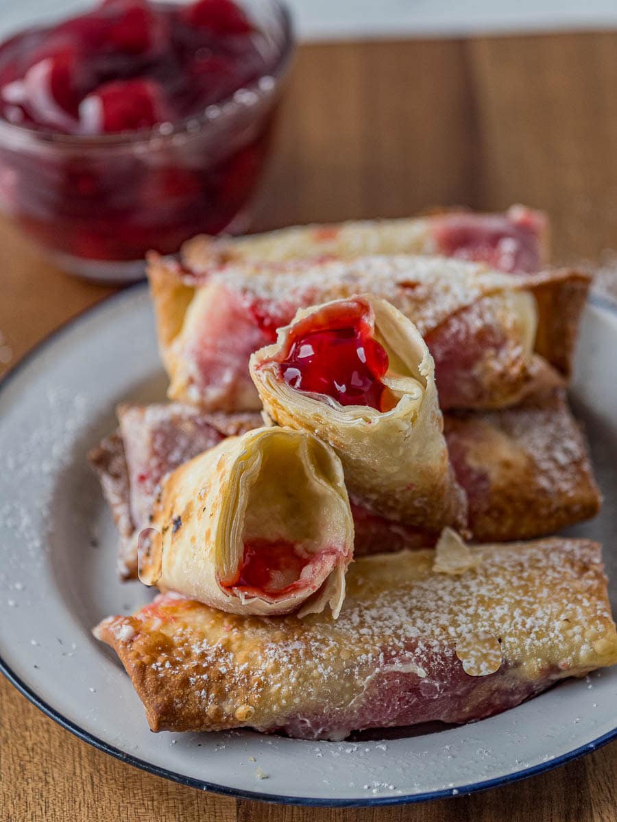 Cherry Cheesecake Egg Roll - Upstate Ramblings